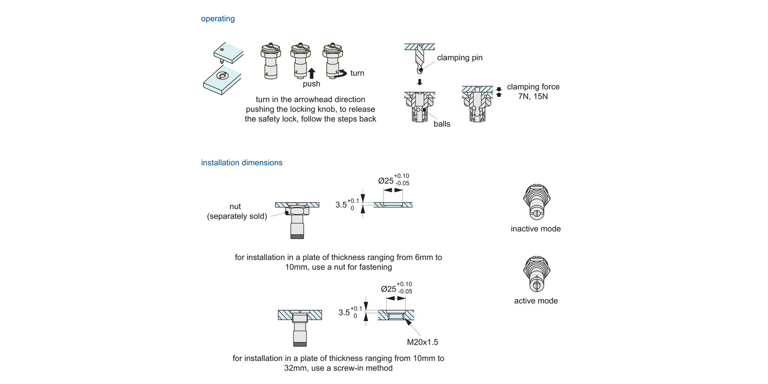 33934.W0807 - One-Touch Fastener - Ball Clamping | Wixroyd